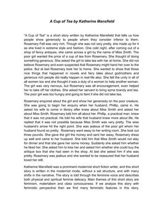 FEMINISM APPLIED ON CUP OF TEA | RTF