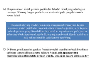 Konsep FEMINISME dalam fahaman LIBERAL !! | PPTX