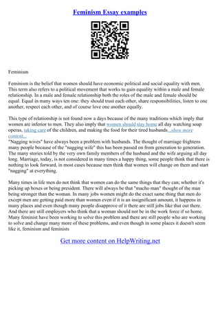Feminism Essay | PDF