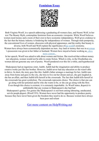 Feminism Essay | PDF