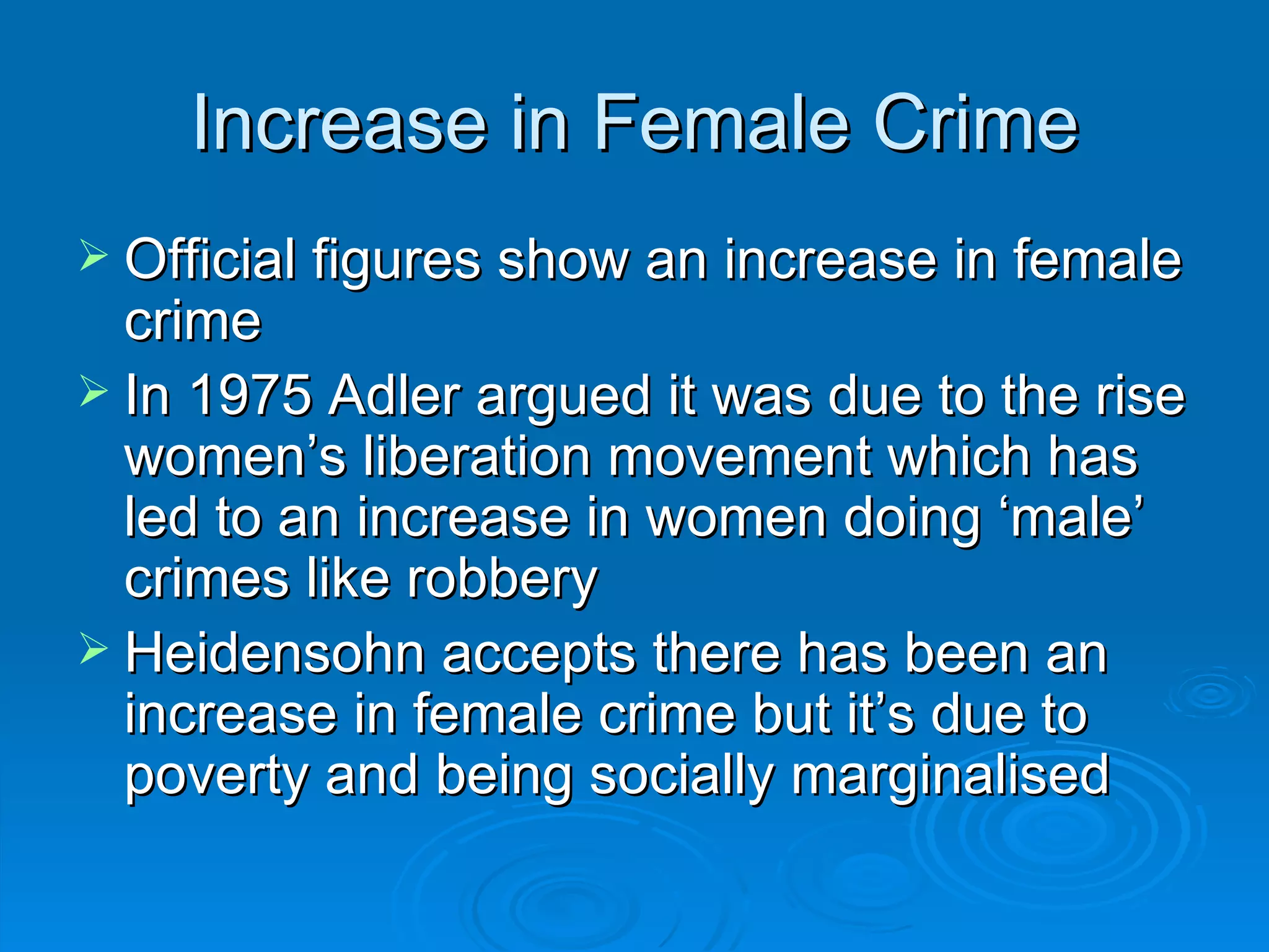 Feminism gender & crime | PPT