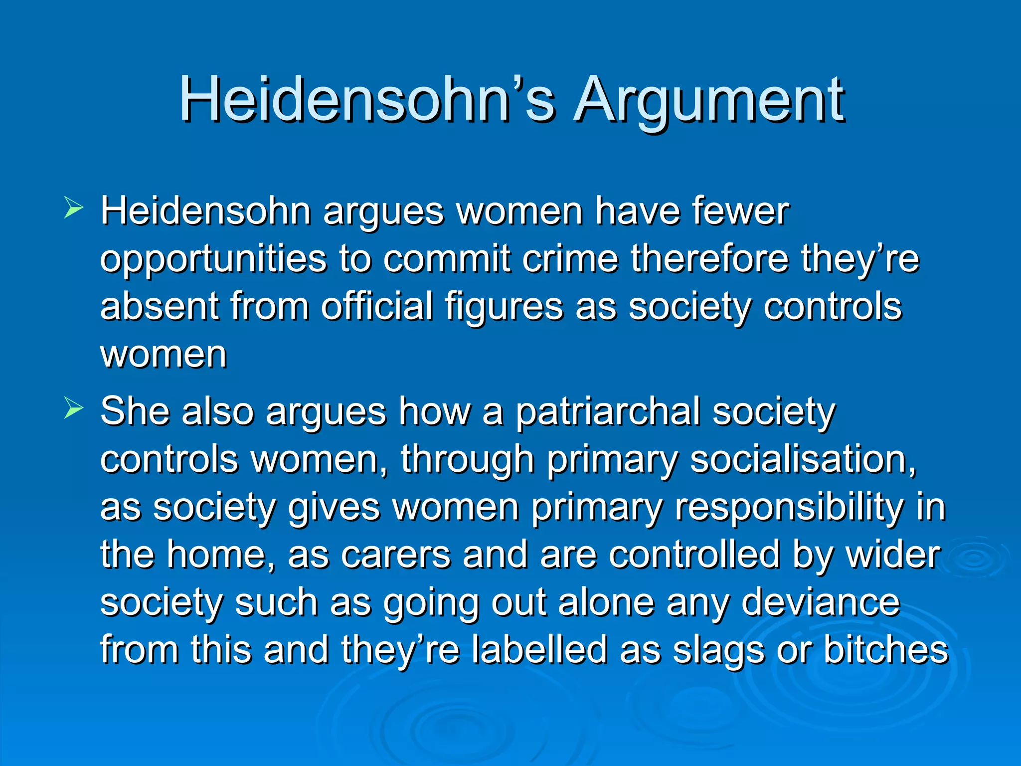 Feminism gender & crime | PPT