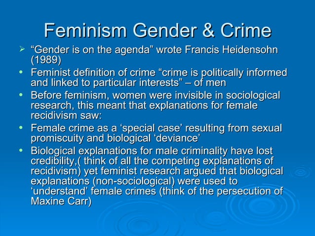 Feminism gender & crime | PPT