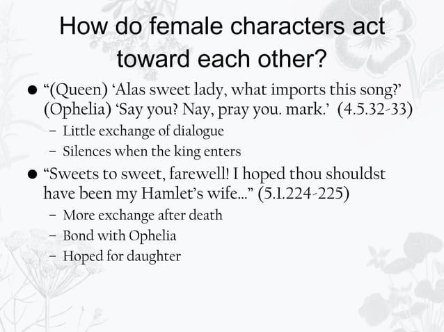 Feminism in shakespeare’s hamlet | PPT