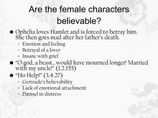 Feminism in shakespeare’s hamlet | PPT