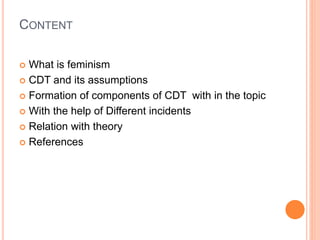 Feminism in west with cognitive dissonance theory | PPT