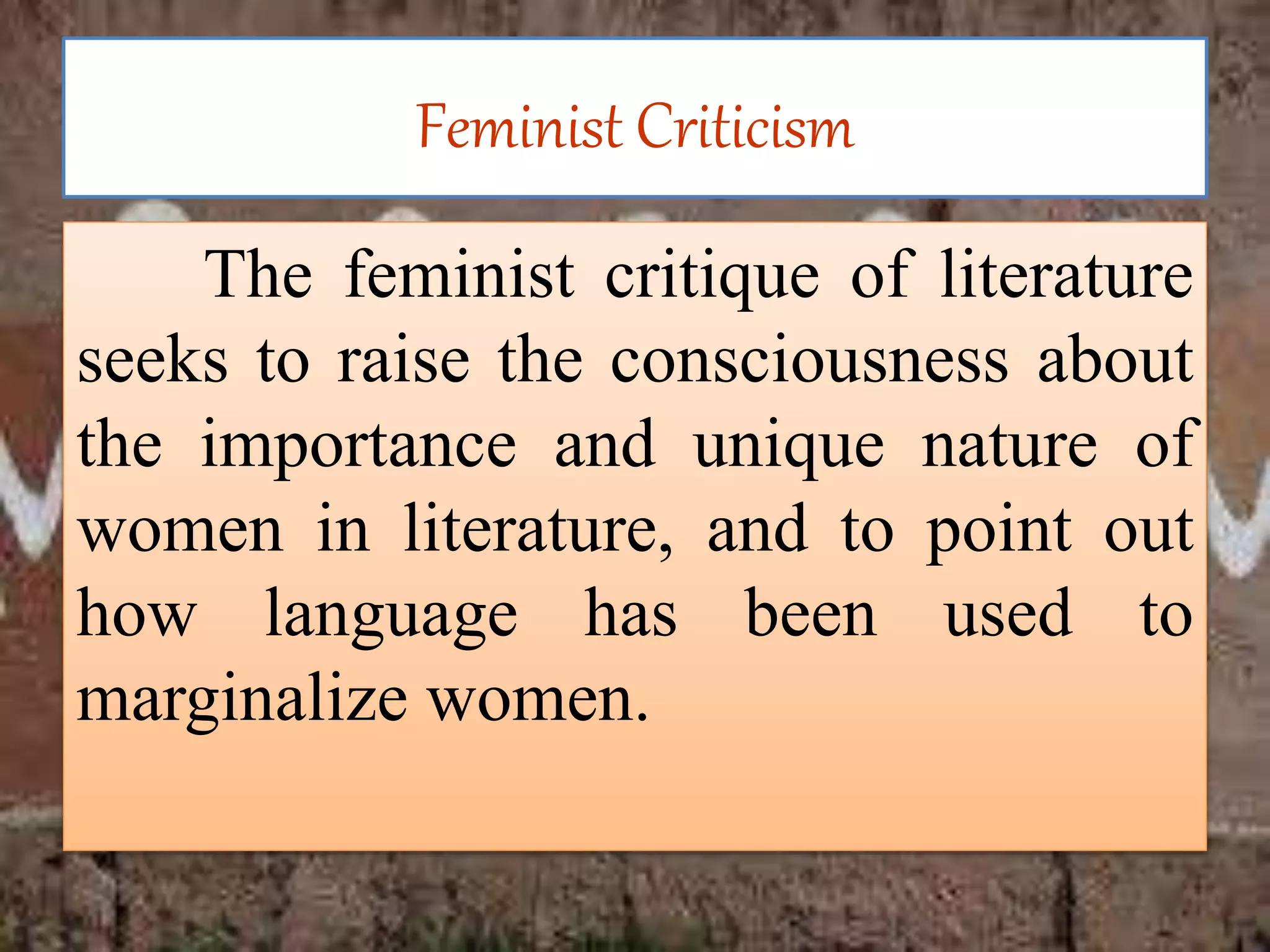 Feminism (Feminist Critical Approach) | PPTX