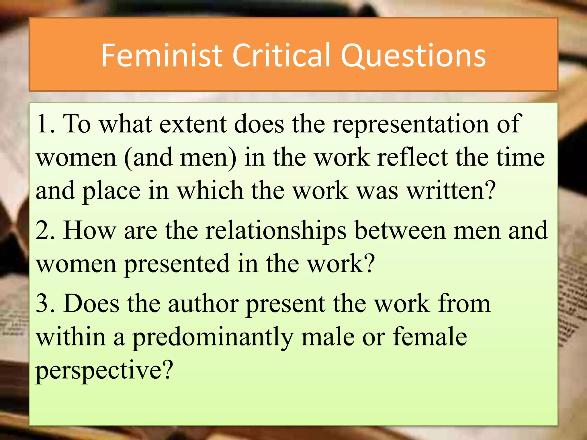 Feminism (Feminist Critical Approach) | PPTX