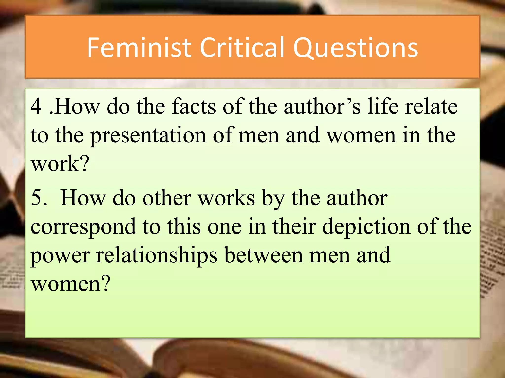Feminism (Feminist Critical Approach) | PPTX | Debated Sensitive Social ...
