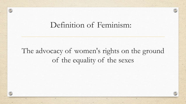 Feminism to post feminism | PPT