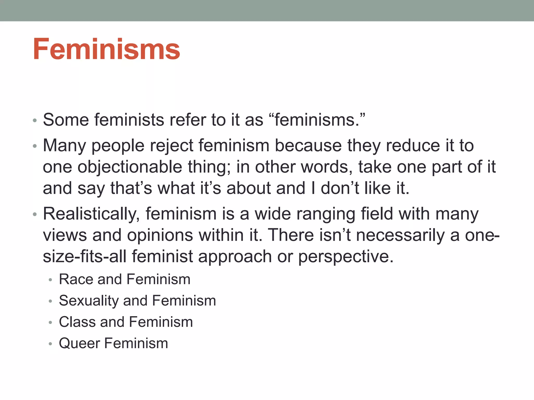 Brief Introduction to Feminism | PPTX | Debated Sensitive Social Issues ...