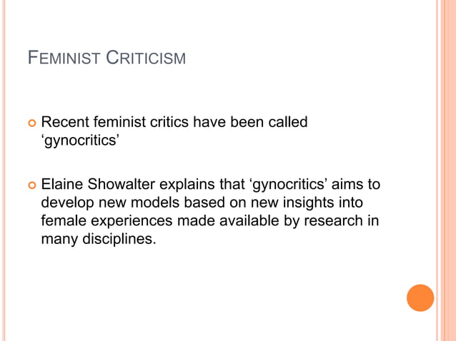 Feminist criticism | PPT
