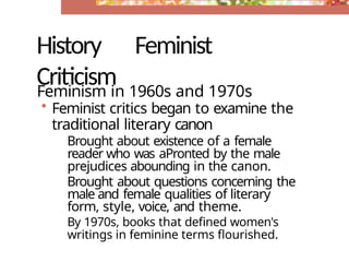 feminist criticism PPT in English literature | PPTX