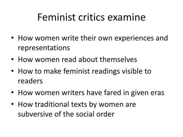 Feminist literary criticism | PPTX | Books and Literature