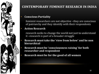Feminist Methodology & Contemporary Feminist Research in India | PPT