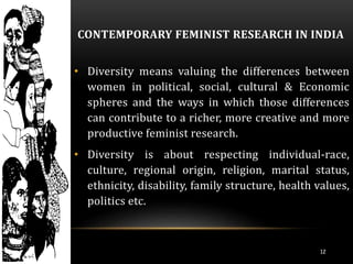 Feminist Methodology & Contemporary Feminist Research in India | PPT