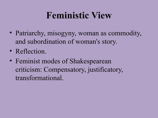 Feminist Perspectives in Taming of the Shrew and The Two Gentlemen of ...