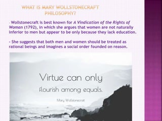 Feminist Pioneers. Mary Wollstonecraft is a feminist pionneer | PPT