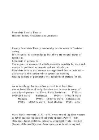 Feminists Family TheoryHistory, Ideas, Postulates and An.docx