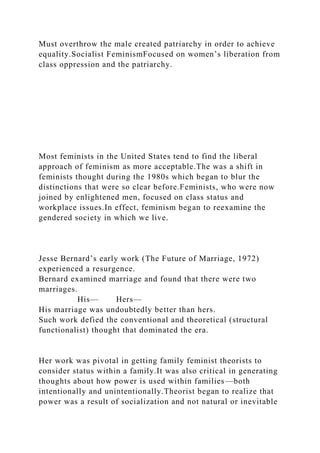 Feminists Family TheoryHistory, Ideas, Postulates and An.docx