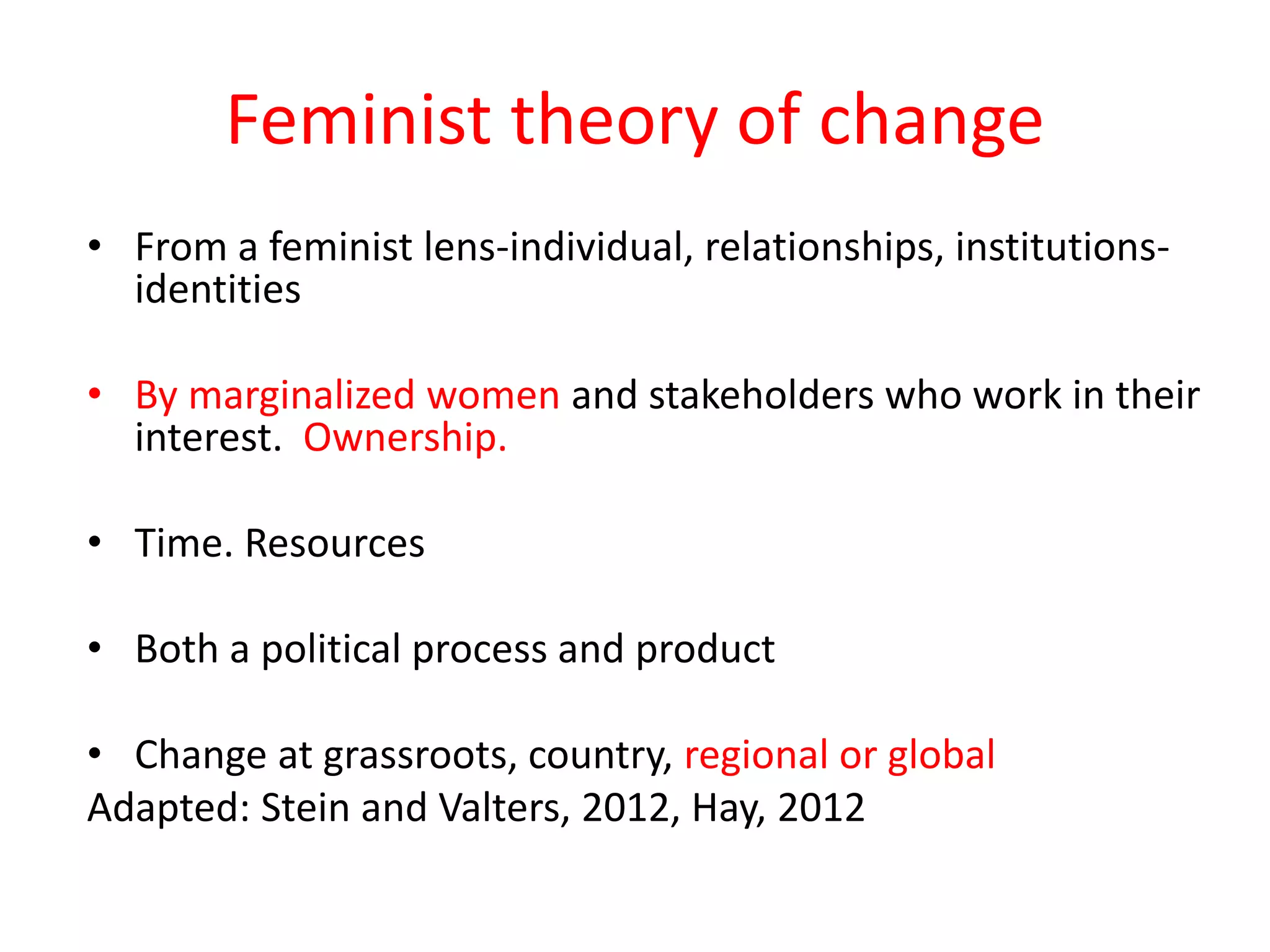 20 Years On: How do we get the changes we want to see? Feminist theories of change | PPTX