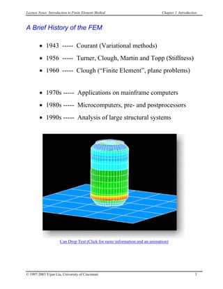 Finite Element Methode (FEM) Notes | PDF