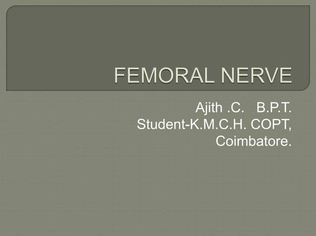 Anatomy of Femoral nerve | PPTX
