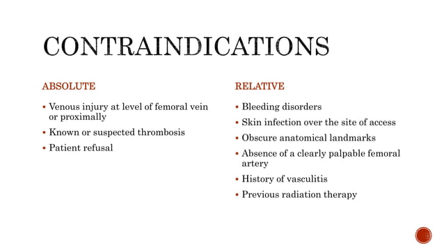 FEMORAL VEIN CANNULATION.pptx | Blood Disorders | Diseases and Conditions