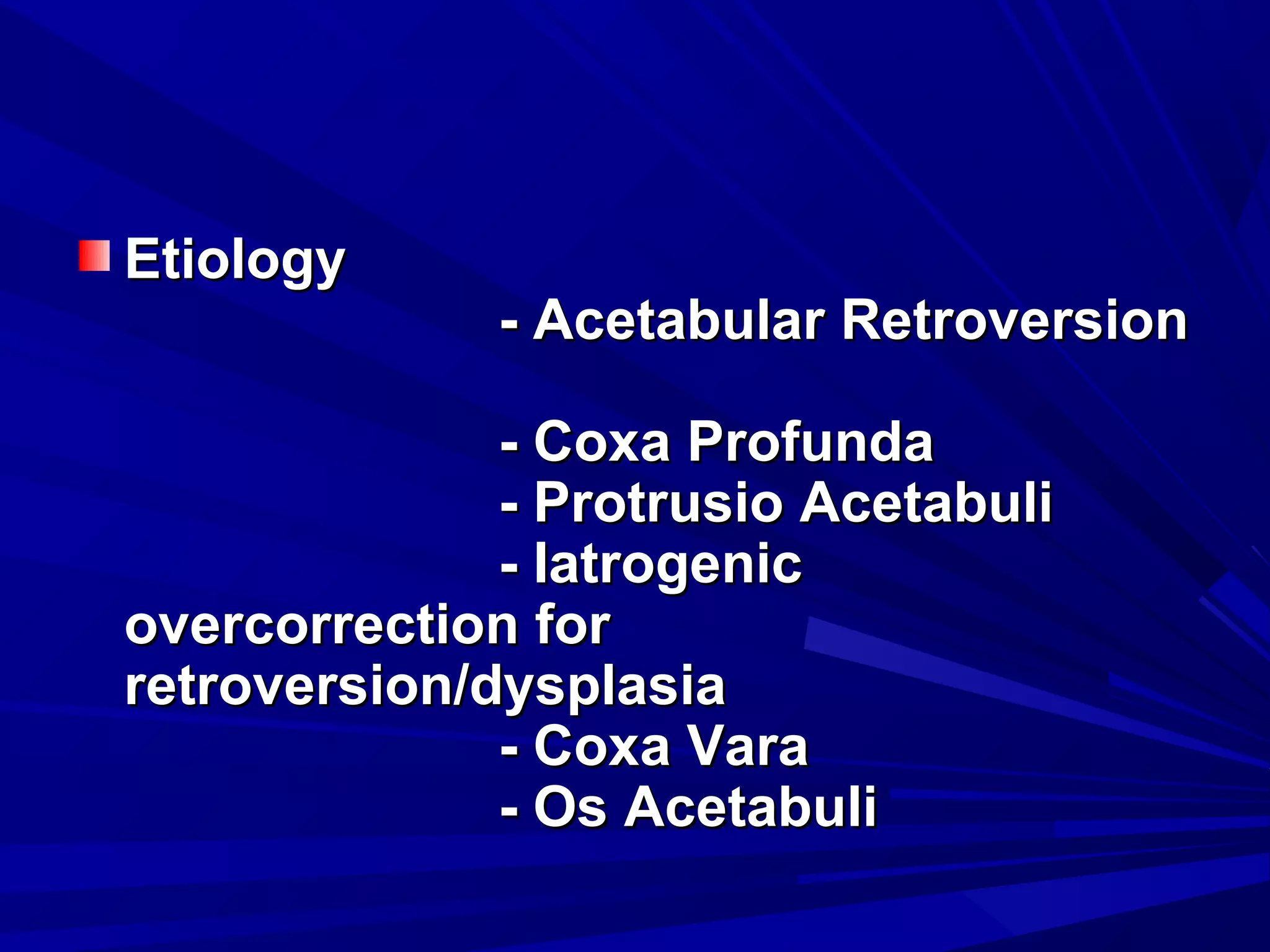 Femoro acetabular impingement syndrome | PPT