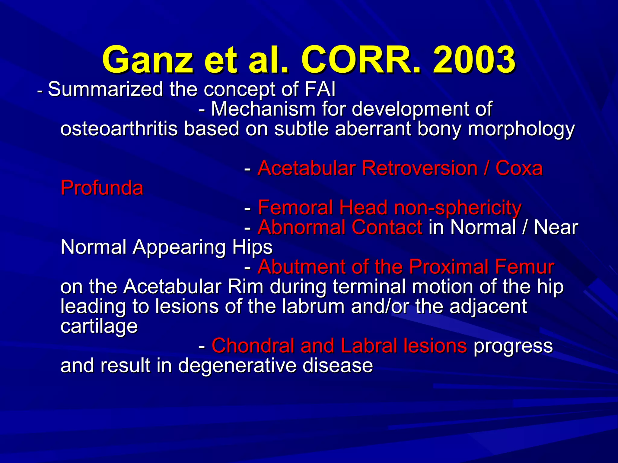 Femoro acetabular impingement syndrome | PPT