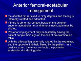 Femoro acetabular impingement syndrome | PPT