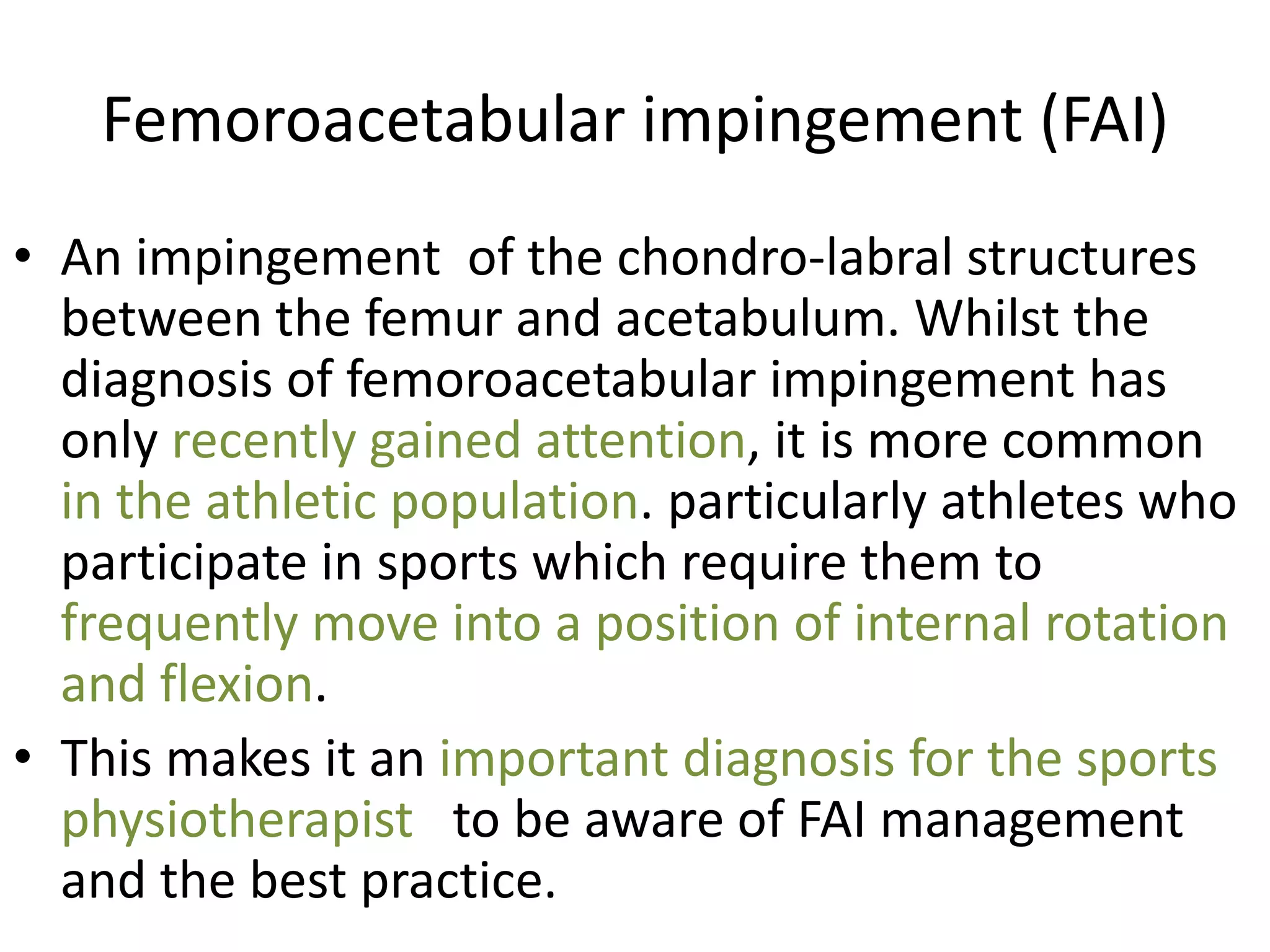 Femoroacetabular impingement | PPTX