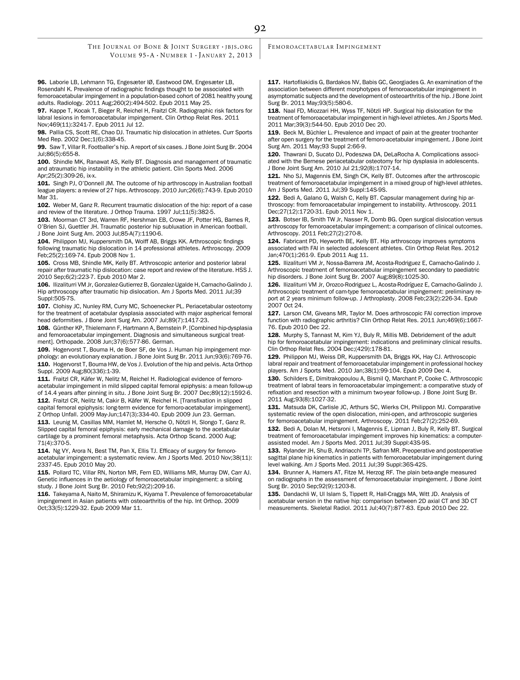 Femoroactabular impingement | PDF