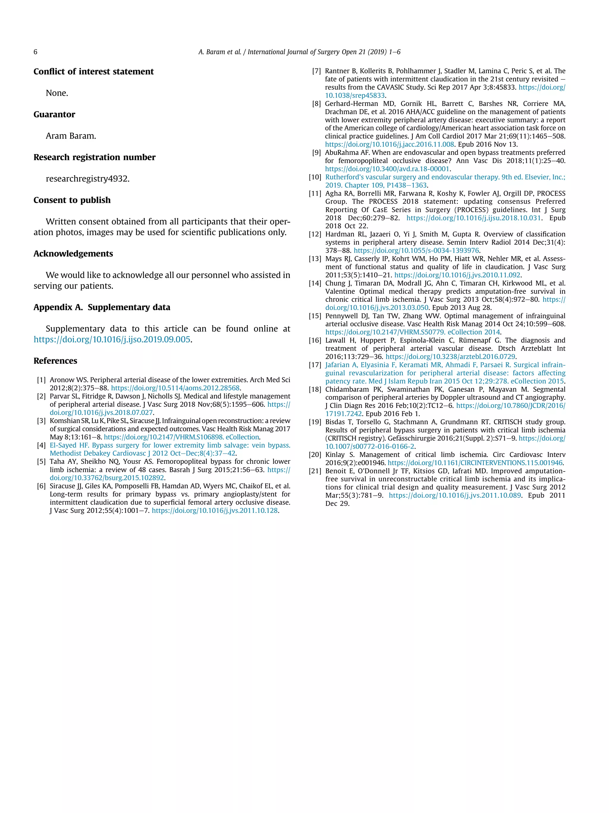 Femoropopliteal bypass for revascularization of chronic ischemia of lower limb: a single center ...