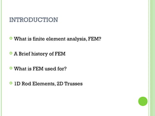 Introduction to finite element method(fem) | PPT