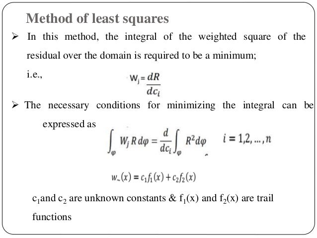 Least Squares Approach In Finite Element Method