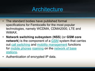 Presentation on Femtocell technology | PPTX