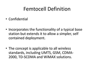 Femtocell definition | PPTX | Computer Networking | Computing