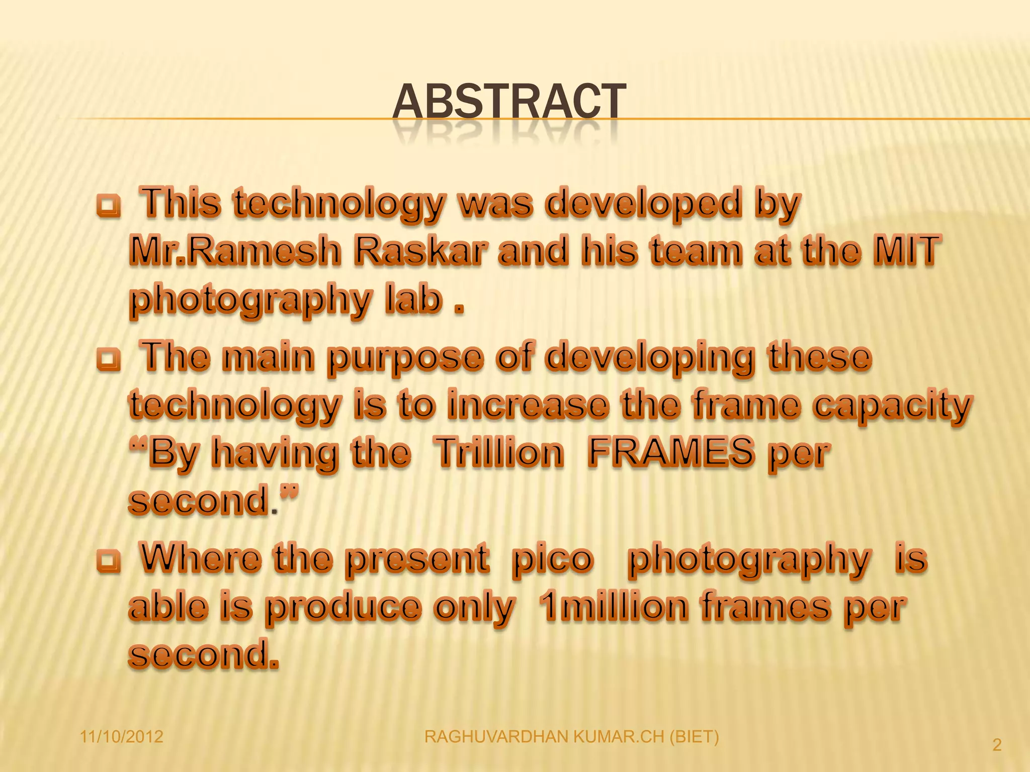 Femto photography | PPT