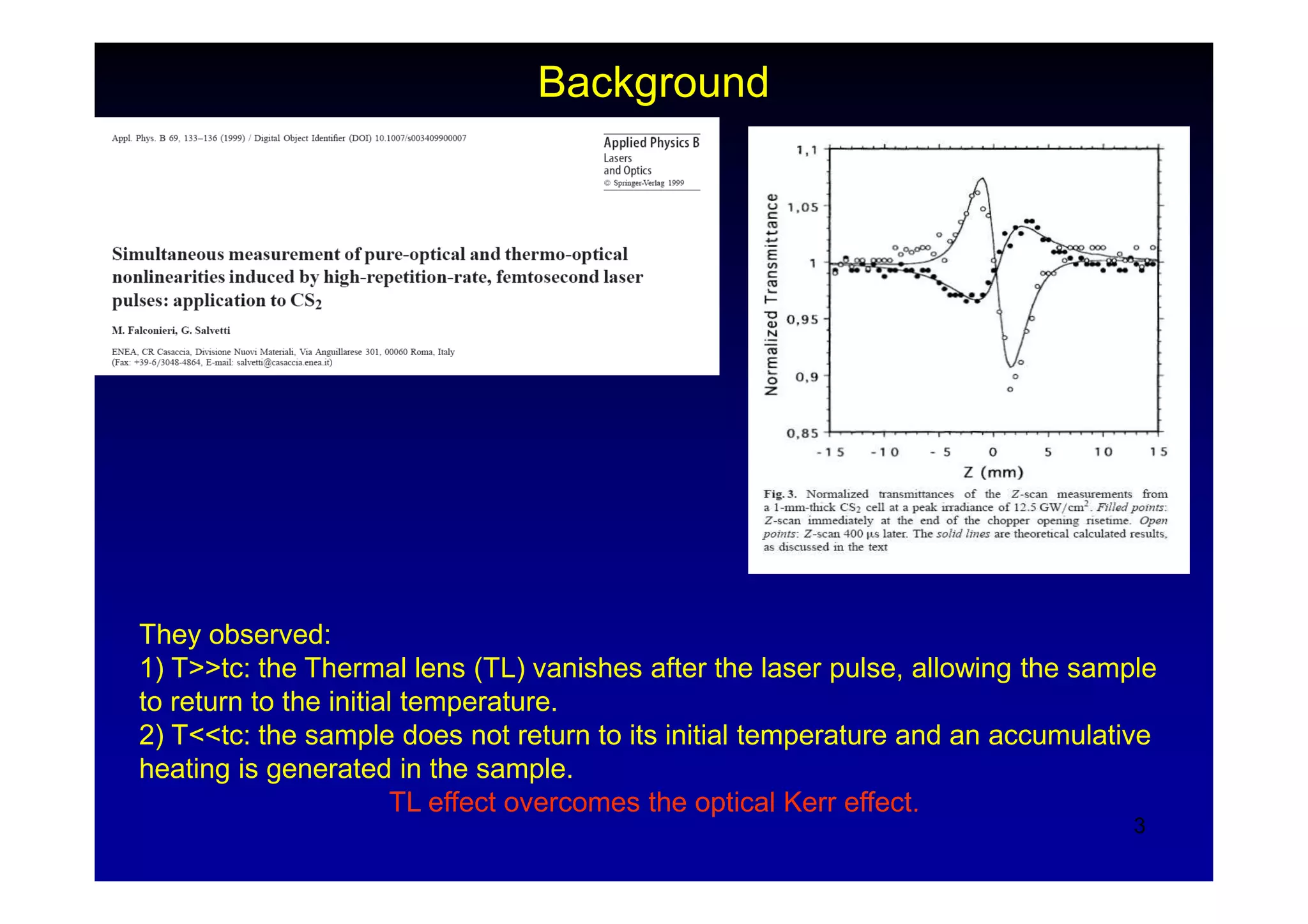 Femtosecond two photon absorption measurements based on the ...