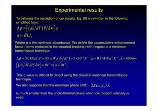 Femtosecond two photon absorption measurements based on the ...