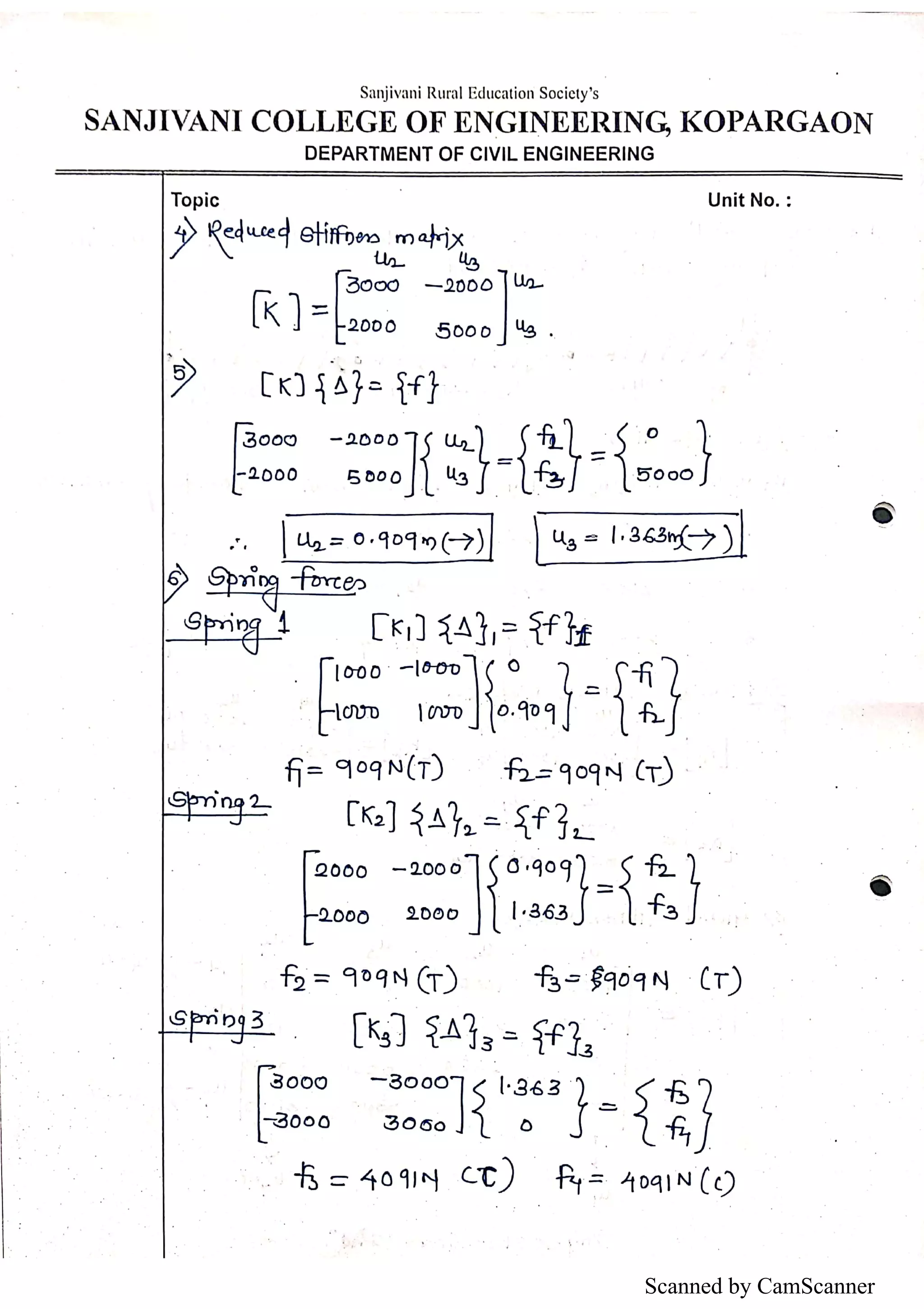 Finite element analysis of spring assembly | PDF