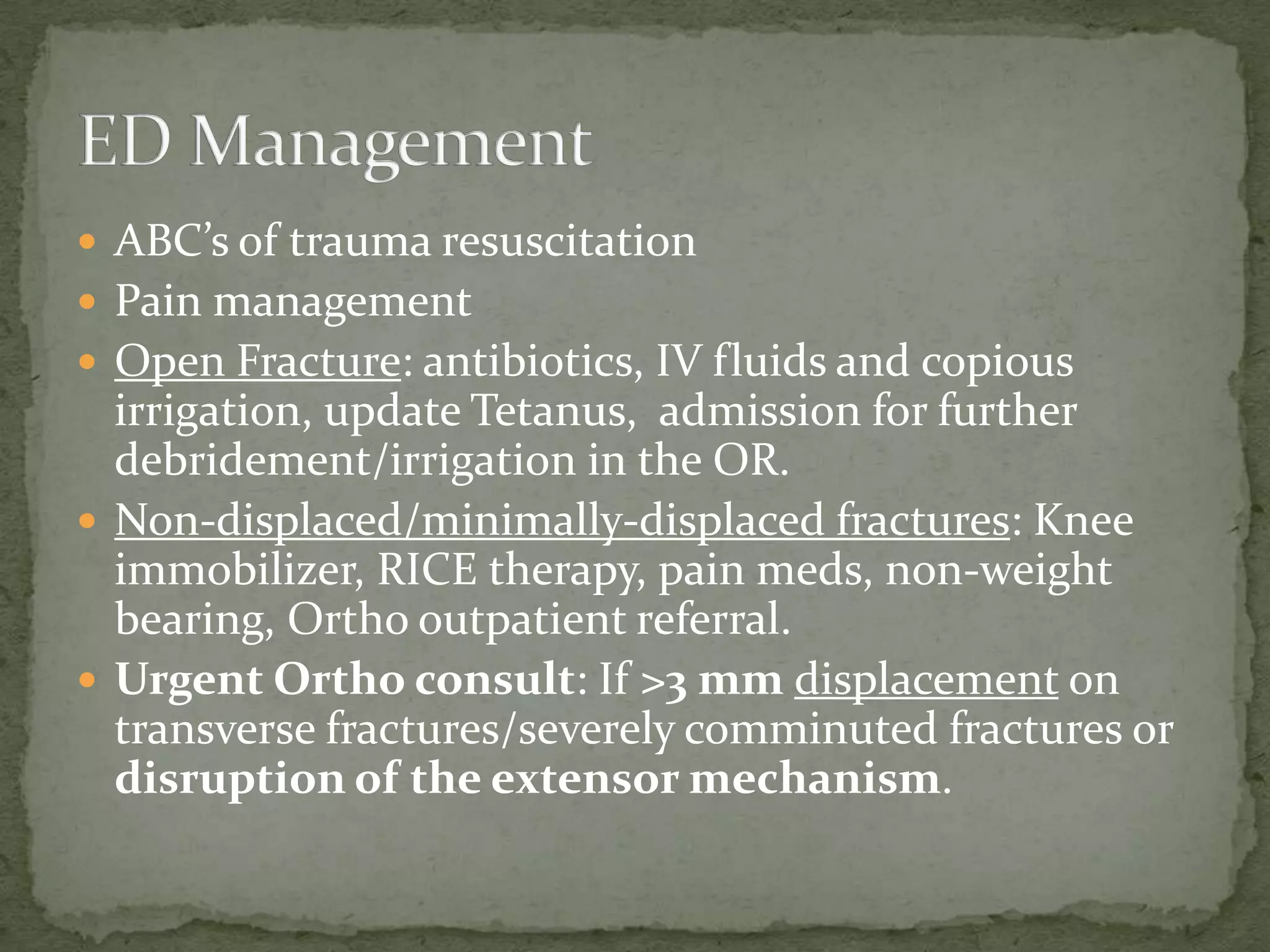 Patellar Fracture | PPTX