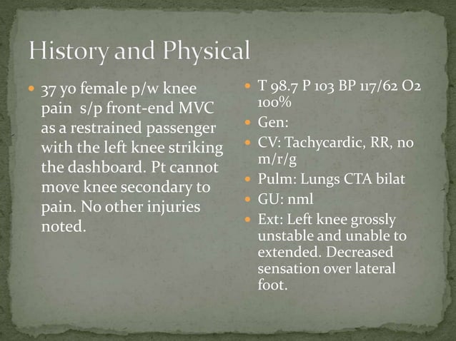 Posterior Knee Dislocation | PPT