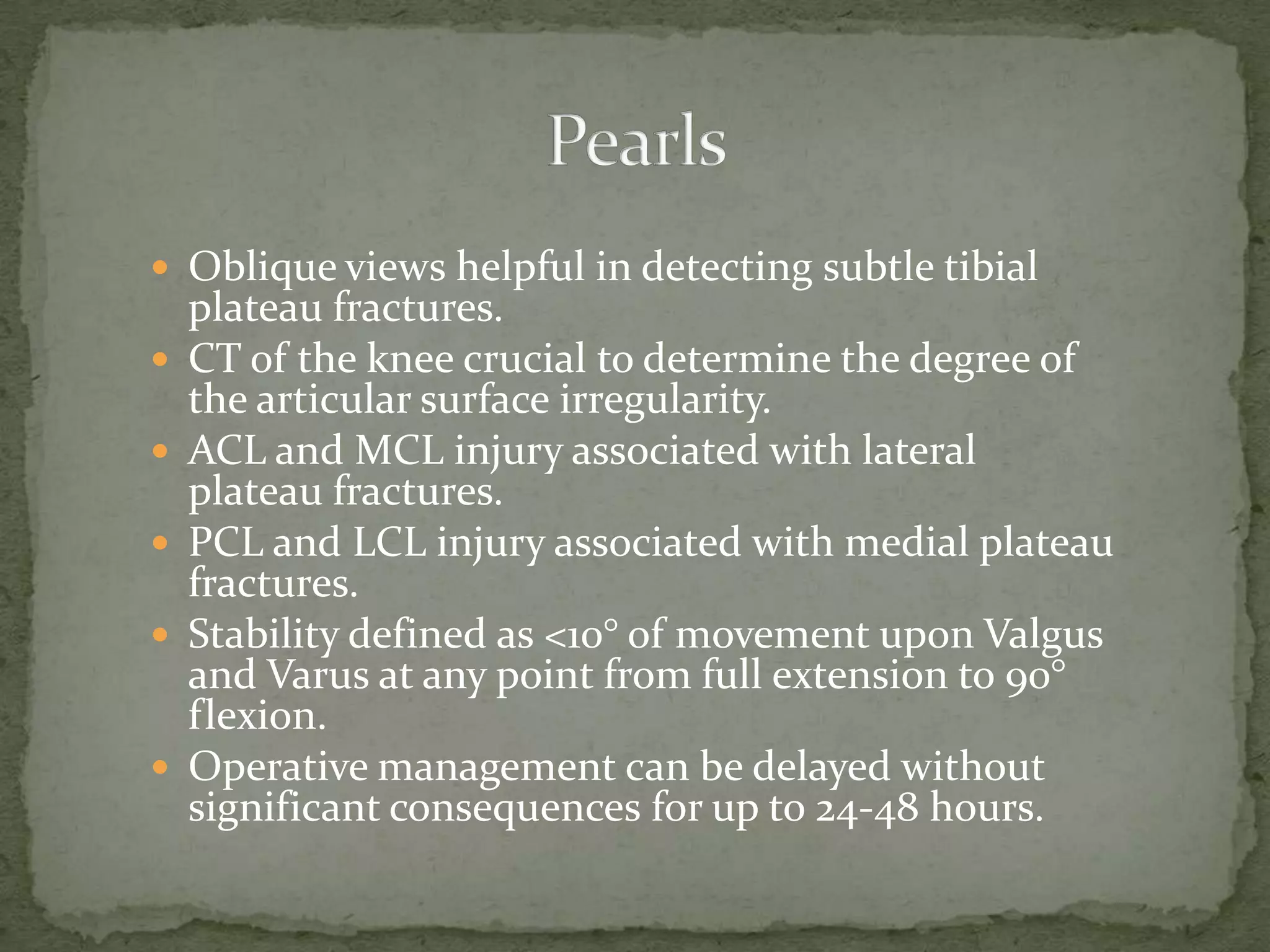 Tibial Plateau Fracture | PPTX