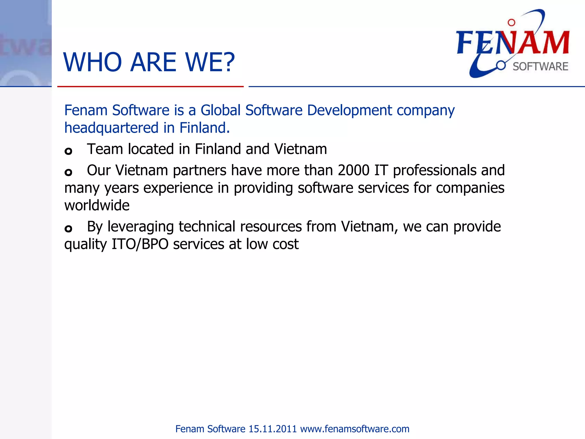 Fenam Software presentation | PPT