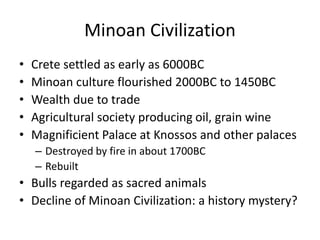 Minoan Civilization Timeline