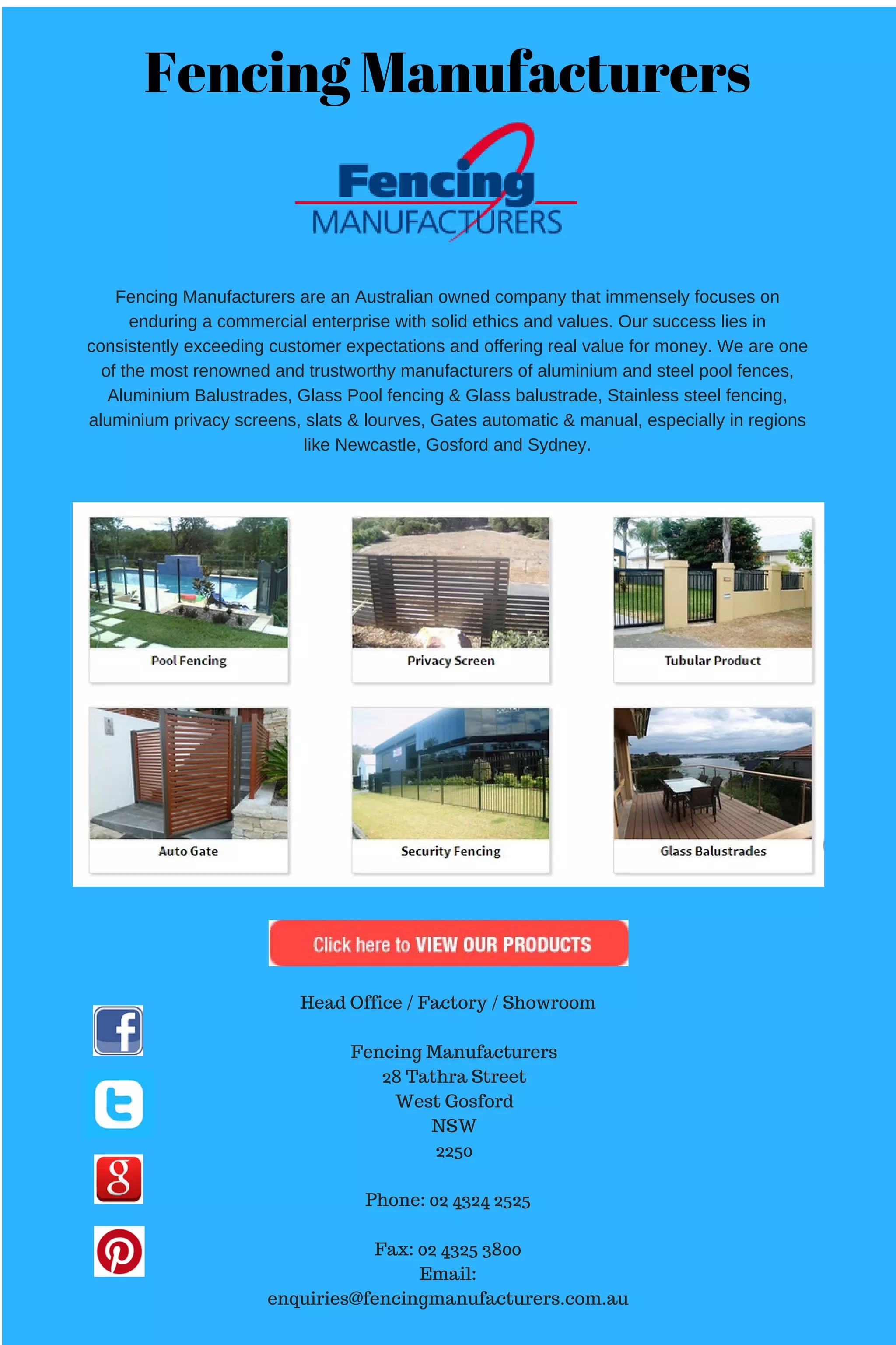 Fencing Manufacturers | PDF
