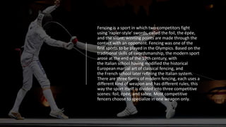 Fencing | PPTX