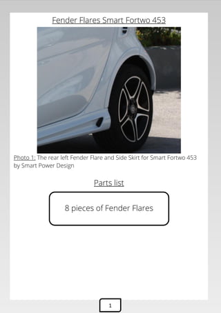 Fender Flares Smart Fortwo 453 User Manual | PDF